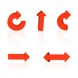 3d rotation sign red icon 360 rotation arrows Vector Image