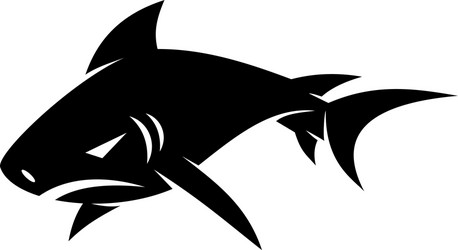 Shark silhouette side view Royalty Free Vector Image