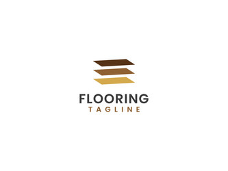 Creative wood flooring logo template Royalty Free Vector