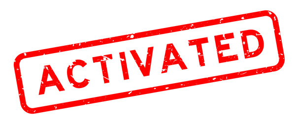 Grunge red activated word rubber seal stamp Vector Image