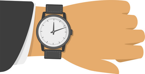 Wrist watch on hand Royalty Free Vector Image - VectorStock