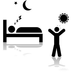 Wake up man joyful happy morning sleeping male Vector Image