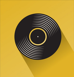 Black vinyl record disc flat concept colorful Vector Image