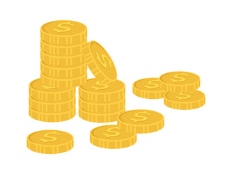 Gold coins pile Royalty Free Vector Image - VectorStock