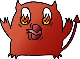 Cartoon of cute kawaii red demon Royalty Free Vector Image