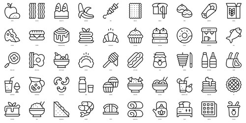 Set of thin line brunch icons Royalty Free Vector Image