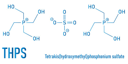 Thps biocide molecule skeletal formula Royalty Free Vector