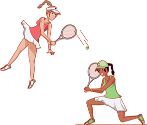 Women tennis playing avatar character Royalty Free Vector