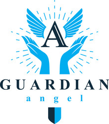 Guardian angel conceptual emblem best for use Vector Image