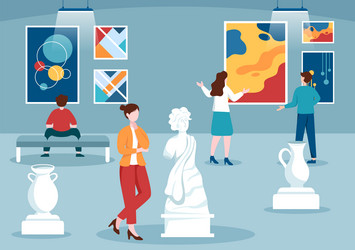 Art gallery museum building cartoon Royalty Free Vector
