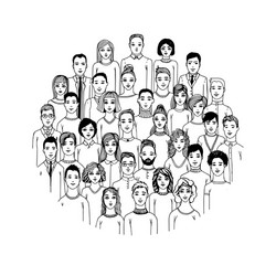 Crowd of abstract people Royalty Free Vector Image