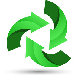 Recycle logo made by plastic bottles Royalty Free Vector