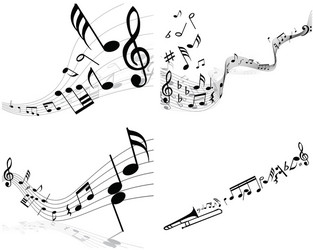 Sound wave with musical notation note sheet Vector Image