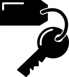 Hotel room key with trinket or tassel isolated Vector Image