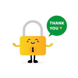 Golden star character saying thank you Royalty Free Vector