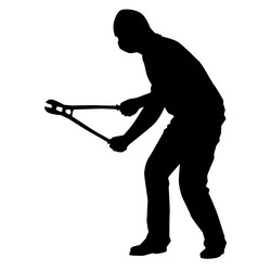 Robber in action silhouette on white background Vector Image