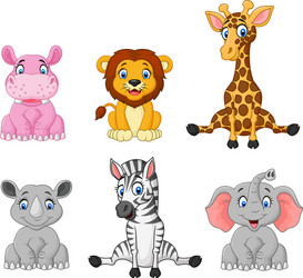 Cartoon animals collection set Royalty Free Vector Image