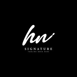 H n hn initial letter handwritten signature logo Vector Image