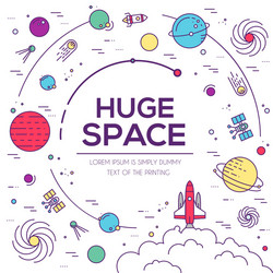 Space numbers and cosmic numeral with shuttle Vector Image