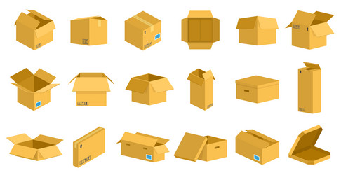 Cartoon cardboard boxes carton delivery Royalty Free Vector