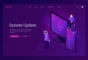 System update design website template banner Vector Image