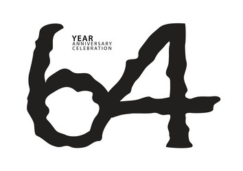 64 year anniversary celebration logotype Vector Image