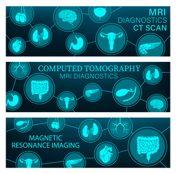 Mri diagnostics and ct scan services banner Vector Image