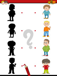 Shadow activity with kids Royalty Free Vector Image