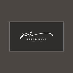 Initial signature logo for letter pi Royalty Free Vector