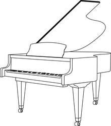 Isolated piano outline Royalty Free Vector Image