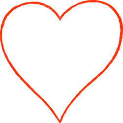 Red heart drawing is created with a ballpoint pen Vector Image