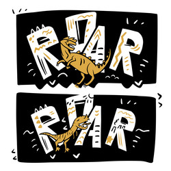 Roar lettering letters and elements Royalty Free Vector