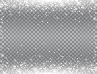 Snow frame border frost winter transparent Vector Image