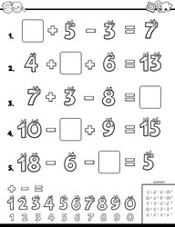 Mathematics worksheet for kids count and color Vector Image