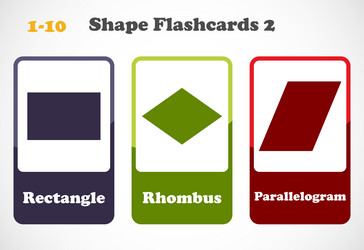 Geometric shapes flashcards for kids educational Vector Image