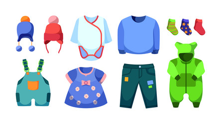 Boy clothes young modern child with apparel Vector Image