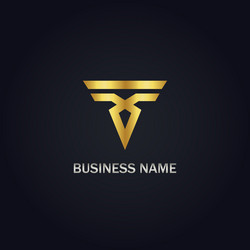 Abstract shape circle line gold logo Royalty Free Vector