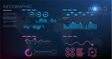 Data dashboard modern infographic ui interface Vector Image