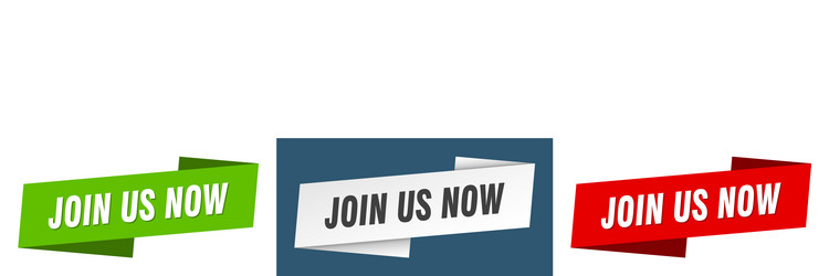 Join us now banner template us now ribbon Vector Image