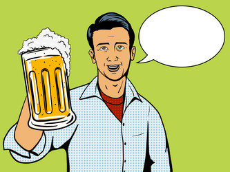 Free beer pop art Royalty Free Vector Image - VectorStock
