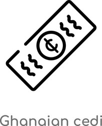 Ghanaian cedi concept 2 colored icon simple line Vector Image