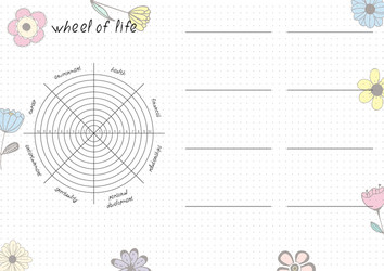 Printable a4 paper sheet with wheel life Vector Image