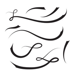 Calligraphic elements - underline swooshes Vector Image