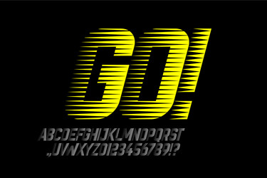 Speed style font design alphabet letters and Vector Image