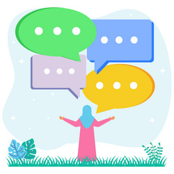 Graphic cartoon character send messages Royalty Free Vector