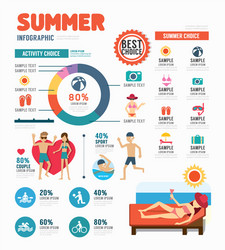 Beach infographic set Royalty Free Vector Image