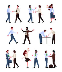 Angry business woman handing over a contract Vector Image