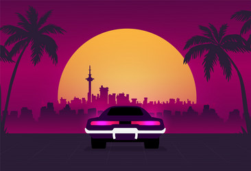 Retro futuristic background Royalty Free Vector Image