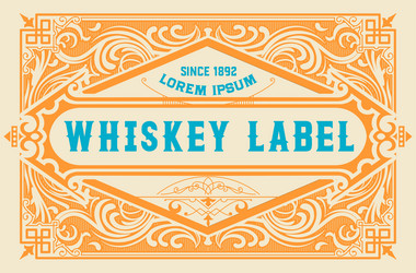 Vintage whiskey label Royalty Free Vector Image