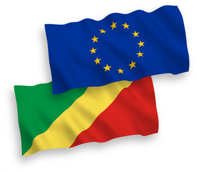 European union and congo-brazzaville flags Vector Image